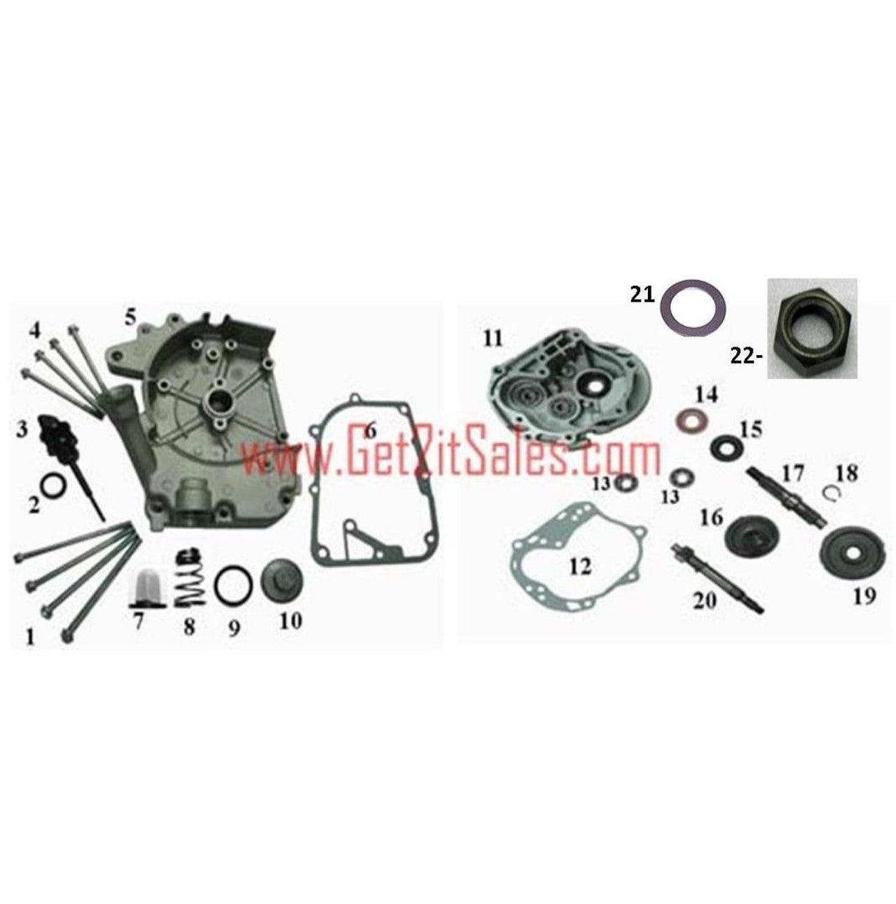 GY6 49cc-100cc (QMB139) - Crankcase Cover (RH) - Transmission – Get 2 ...
